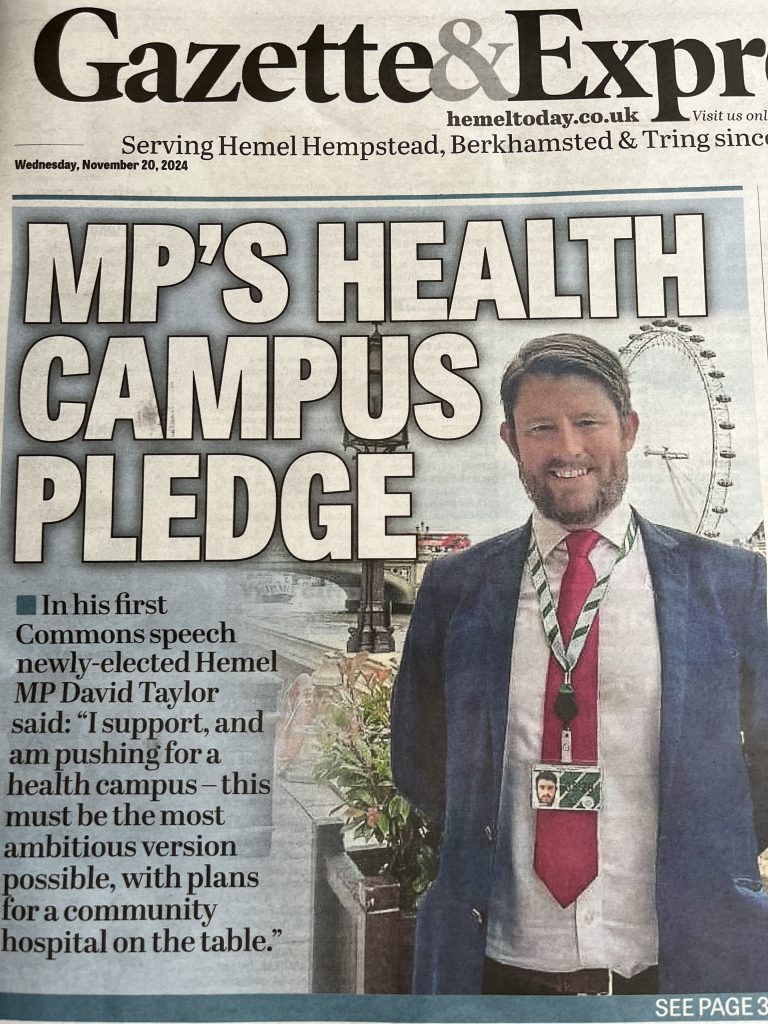 MP GRABS HEADLINES WITH HEMEL HOSPITAL PLEDGE - BUT WILL THE NHS ...